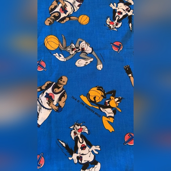 Warner Bros. | Other | Vintage Warner Bros 996 Space Jam Blue Fabric ...